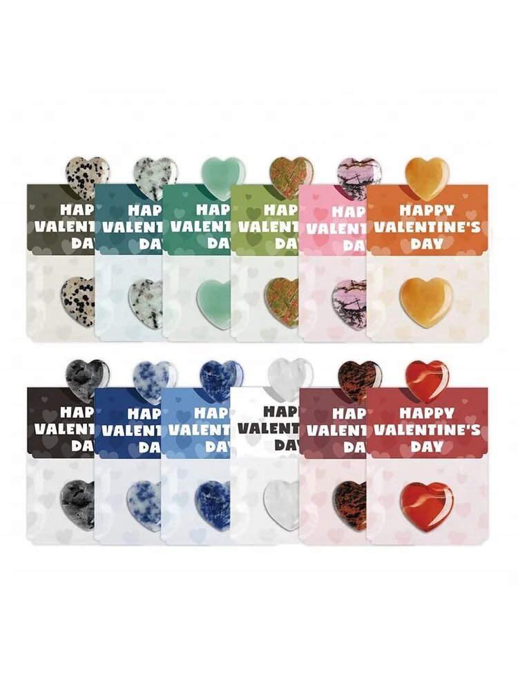 Драгоценные камни на День Святого Валентина для детей, 24 упаковки Предварительно заполненные открытки с драгоценными камнями в форме сердечек обмена школе и вечеринках