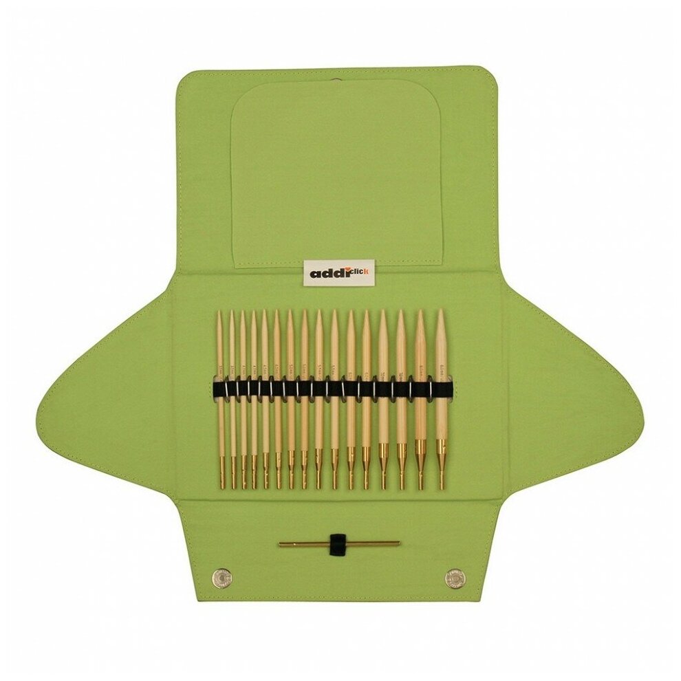 Addi 550-2/000 Набор круговых бамбуковых спиц со сменными лесками AddiClick Bamboo