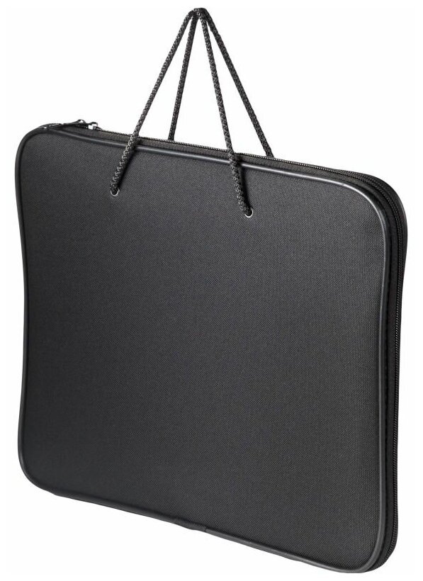 Папка-портфель на молнии с ручками офисная, А4, нейлон, цвет черный, Россия