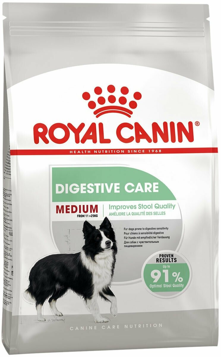 Корм сухой Royal Canin Medium Digestive Care для взрослых собак средних пород для поддержания здоровья пищеварительной системы, 3 кг