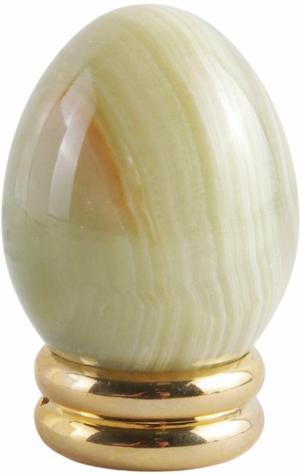Яйцо декоративное "Мрамор" из оникса. Оникс, металл, позолота. Индия