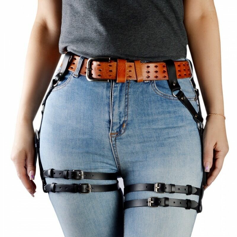 Черные гартеры Афина под ремень, Sitabella, S-M-L черный