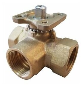 TECHNO 3040B трехходовой шаровой кран латунный под привод DN40, G1 12, КVS 40,0 640340-2