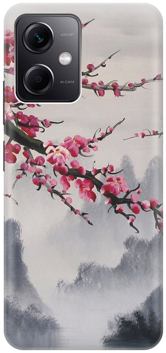 Силиконовый чехол Сакура на Xiaomi Redmi Note 12 / Сяоми Редми Ноут 12