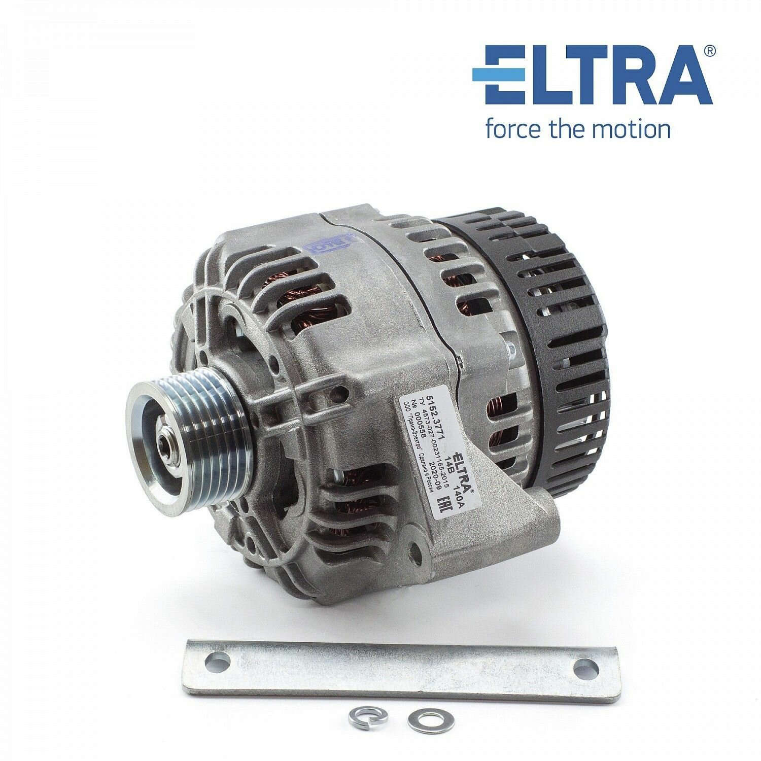 Генератор ГАЗ, УАЗ двигатель ЗМЗ-40522, 4061, 4062, 40621, 4063 и УАЗ-3163 двигатель 409 (14В/140А) "ELTRA", 5152.3771