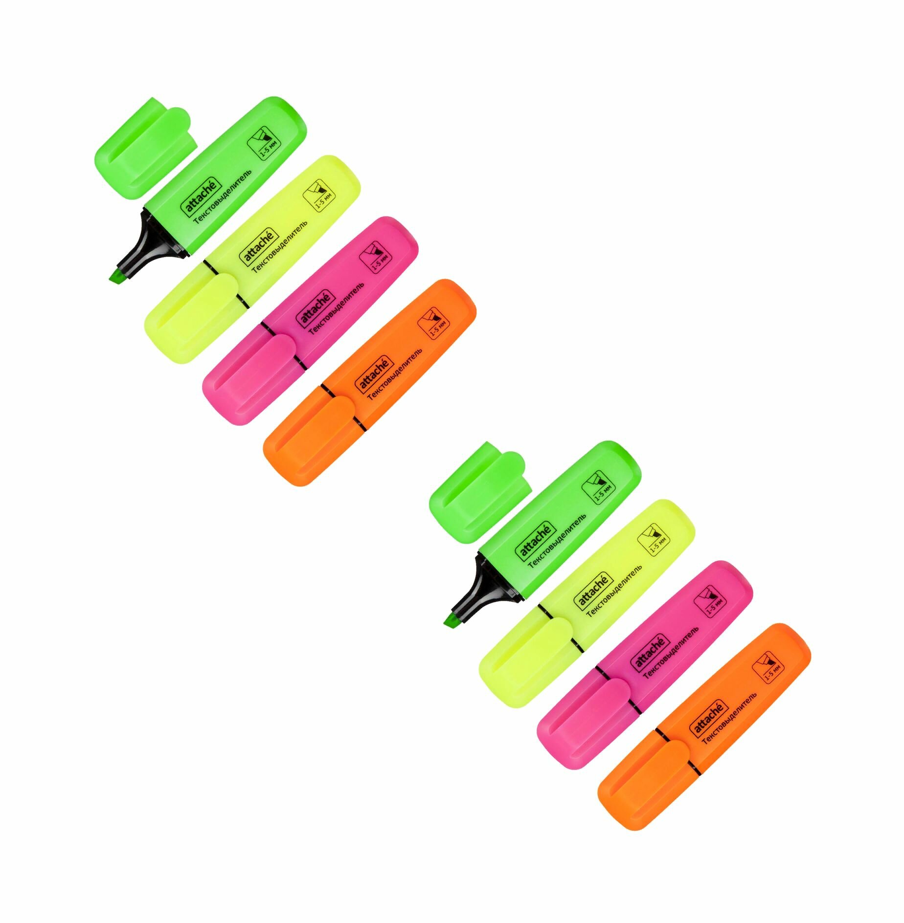 Attache Набор текстовыделителей Palette, 1-5мм, набор 4 цвета, 2 уп