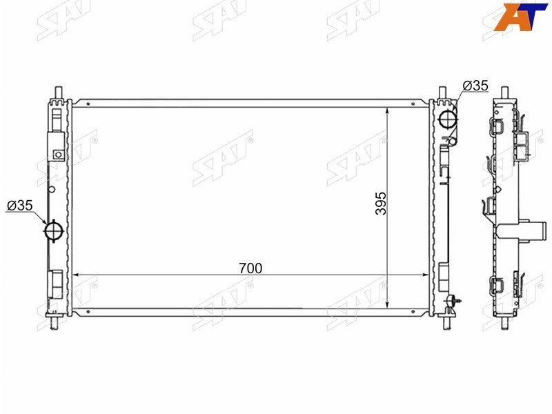 . SAT Радиатор охлаждения двигателя для Mercedes-Benz S-Class 98-05 , Chrysler Sebring 06-10 , Dodge Avenger 07-14 , Caliber 06-12