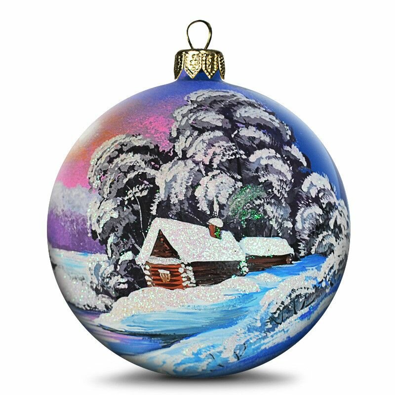 Шар на елку "Розовый закат" 100мм