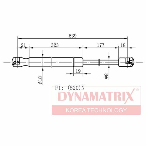 Амортизатор багажника Dynamatrix-Korea DGS9341XC для Land Rover Freelander; Opel Meriva