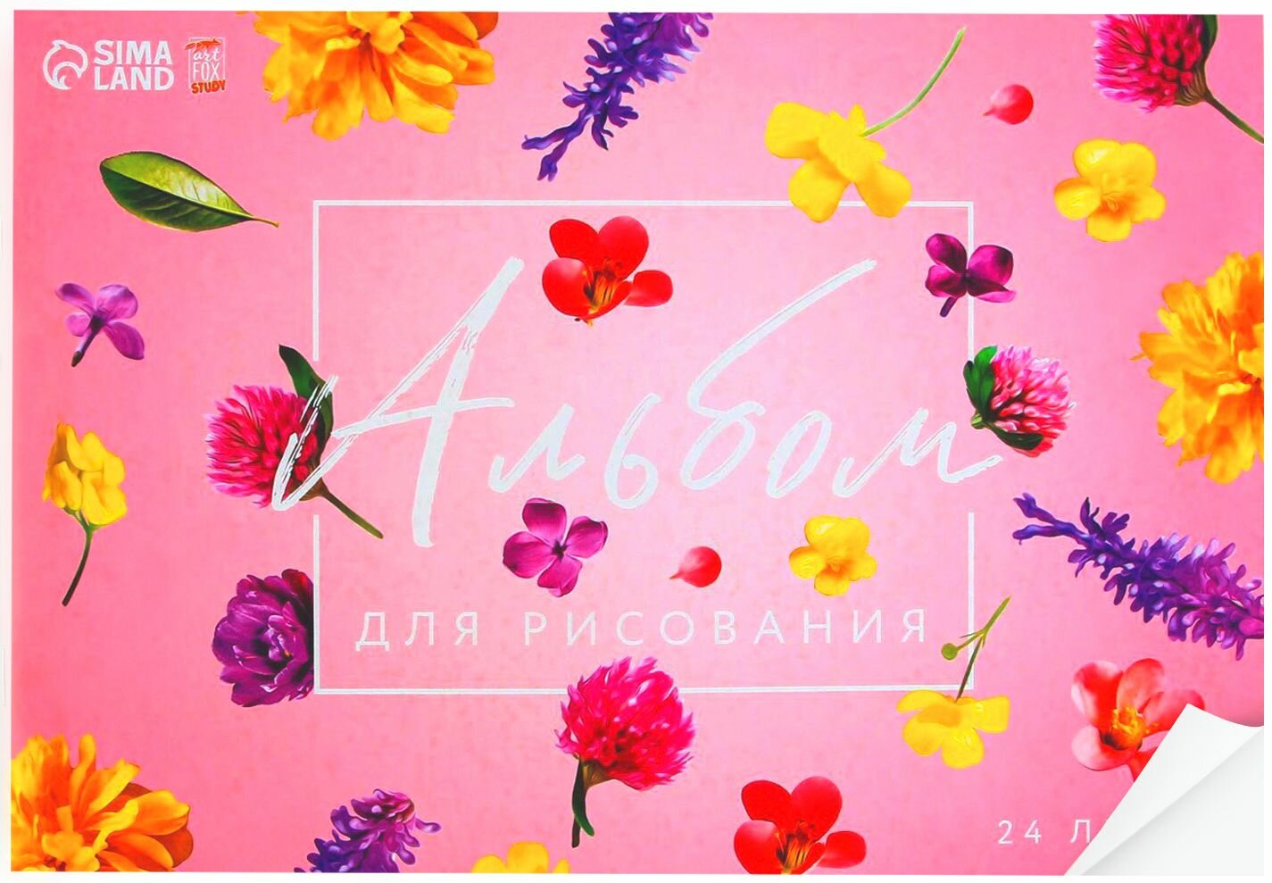 Альбом детский для рисования "1 сентября: Цветы" на скрепке, формат А4, 24 листов, обложка 160 г/м2, бумага 100 г/м2