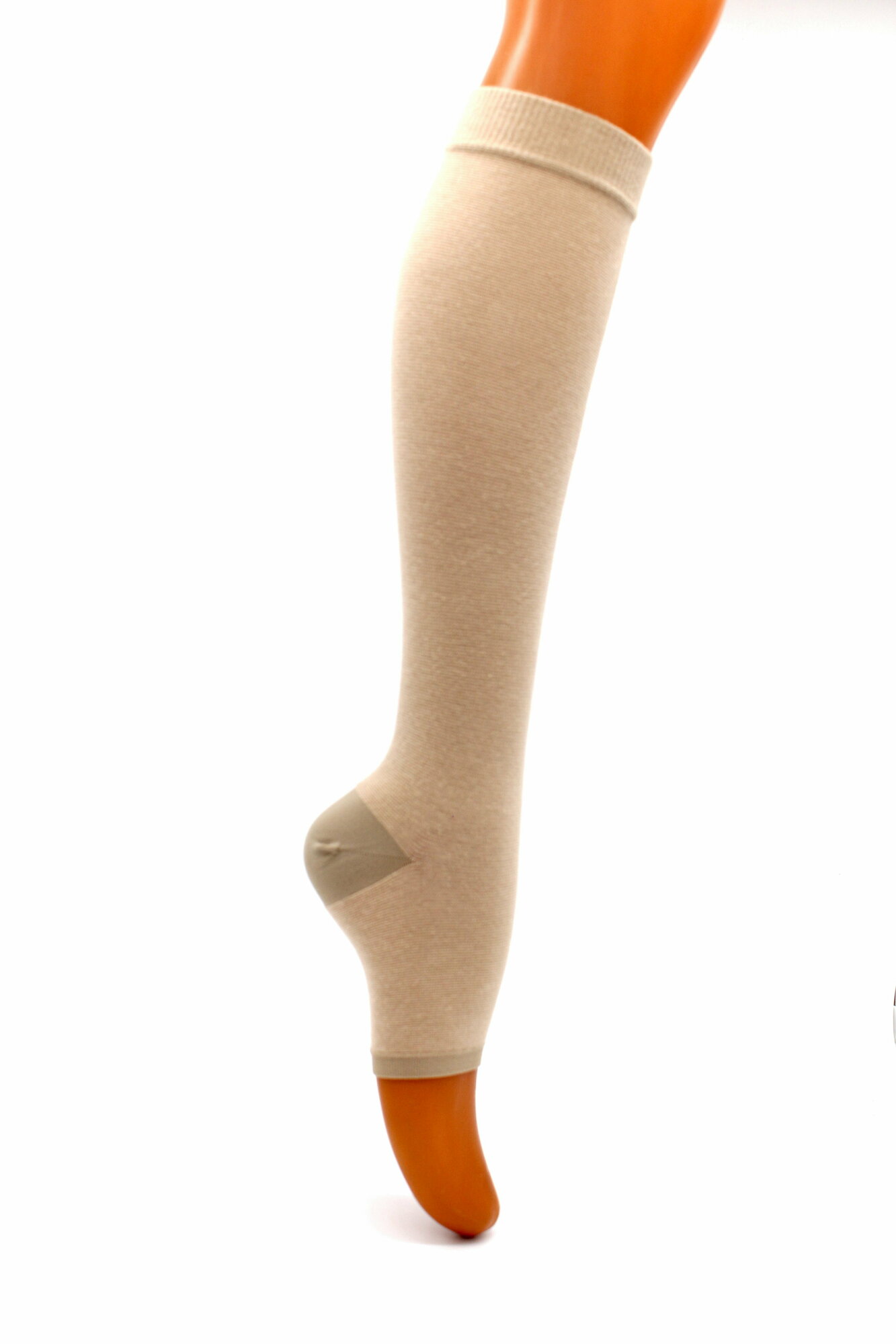 Чулок Центр Компресс, 2 класс компрессии, до колена, кремовый