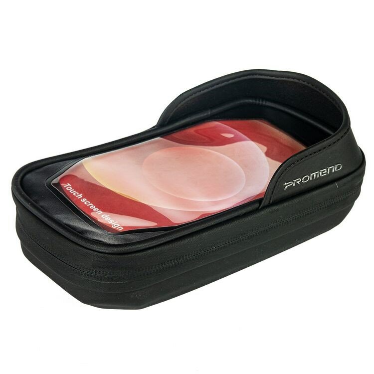 Велосумка на руль с чехлом для телефона Promend 14E96 чёрная