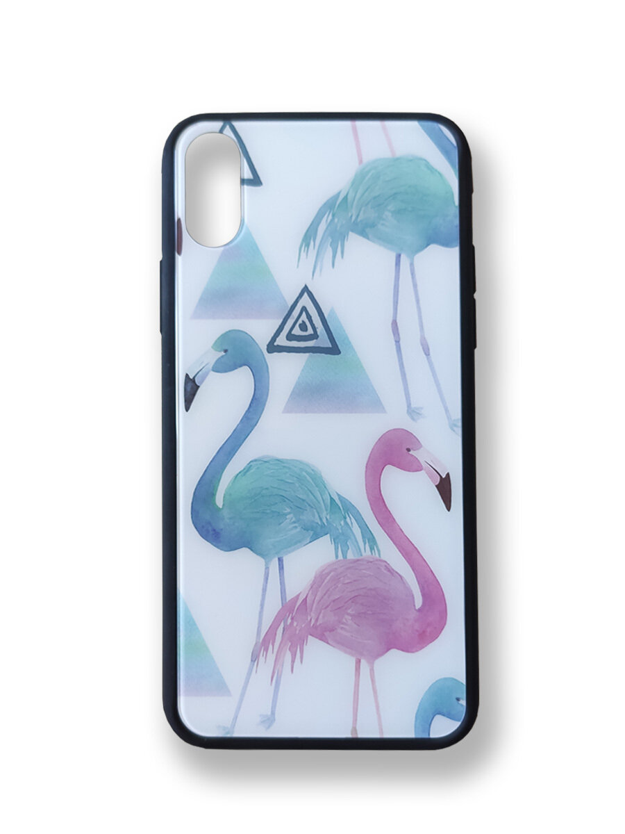 Стеклянный TPU-PC чехол накладка Rock Glass Phone Cases для Apple iPhone X/Xs