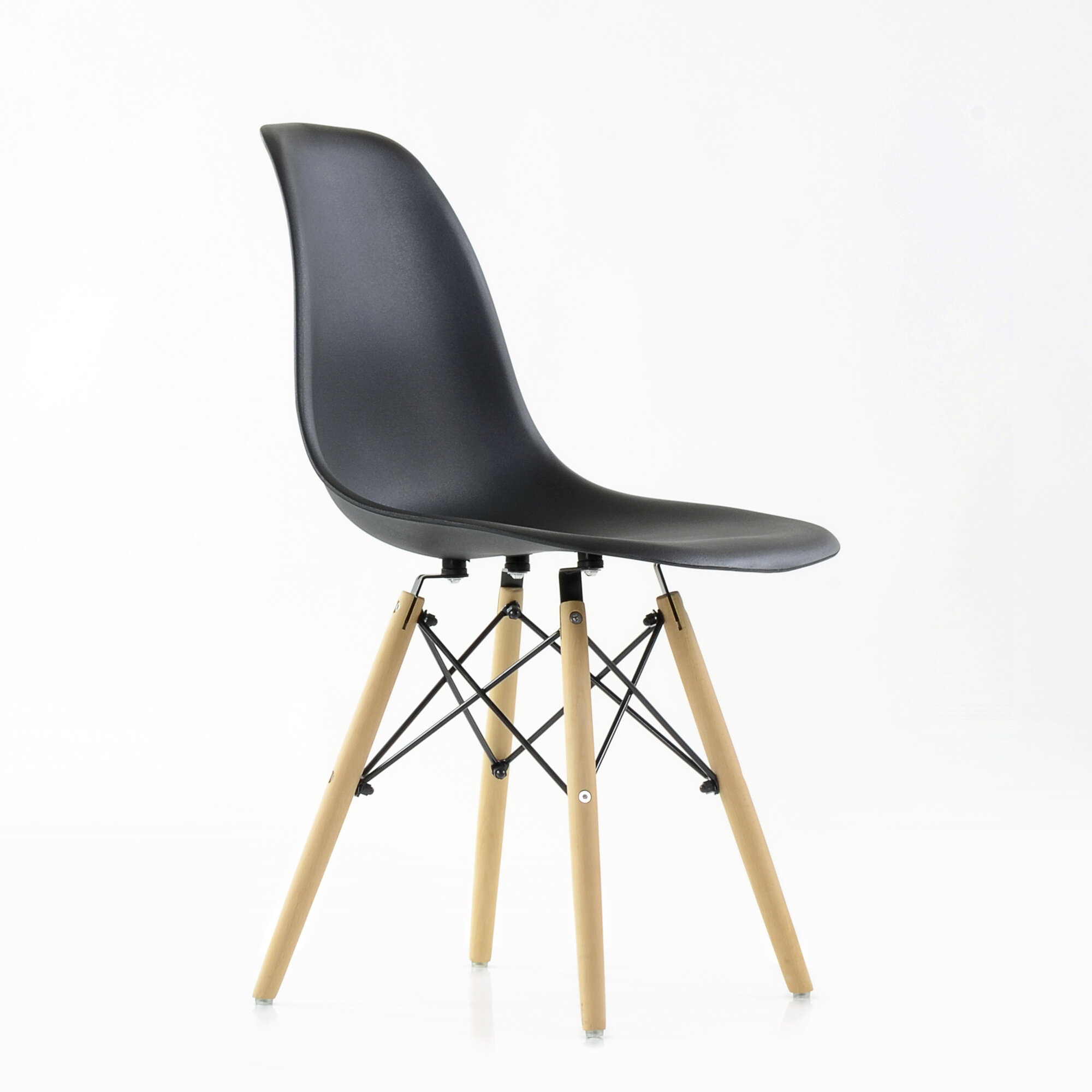 Стул Barneo N-12 VS черный, натуральное дерево, Eames style, сиденье полипропилен