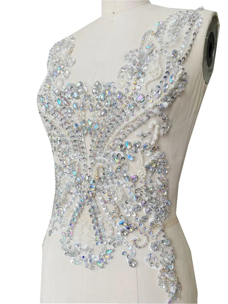 Кружевная аппликация из страз и бусин zbroh Разноцветный