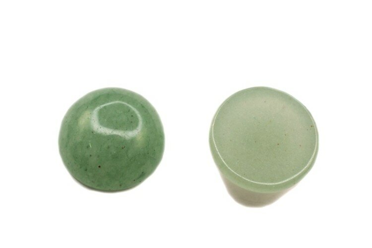 Кабошон круглый 12мм, Авантюрин, оттенок зеленый, 2021-003, 1шт