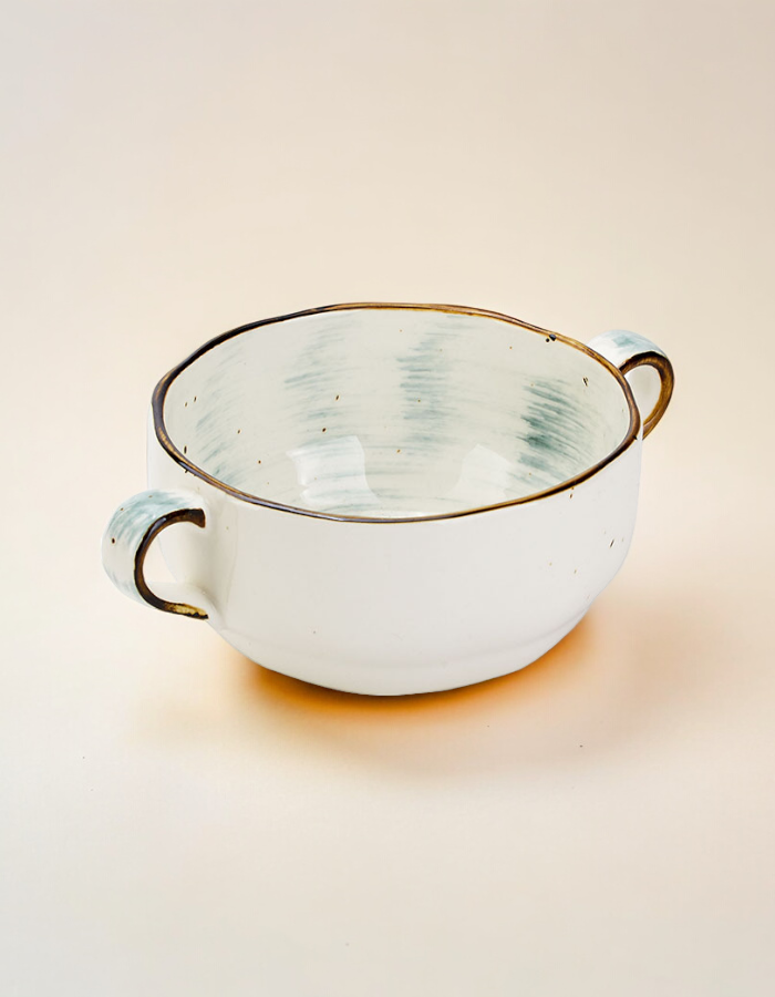 Чашка бульонная Kunstwerk Пастораль 275мл, 147х100х53мм, фарфор, зеленый уки