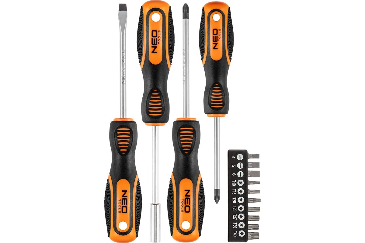 NEO Tools Набор отверток и бит 14 шт 04-196