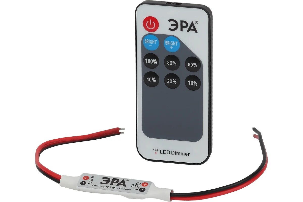 ЭРА Диммер для светодиодной ленты 12/72W и 24/144W, совместим с лентами 12–24В, Б0043441