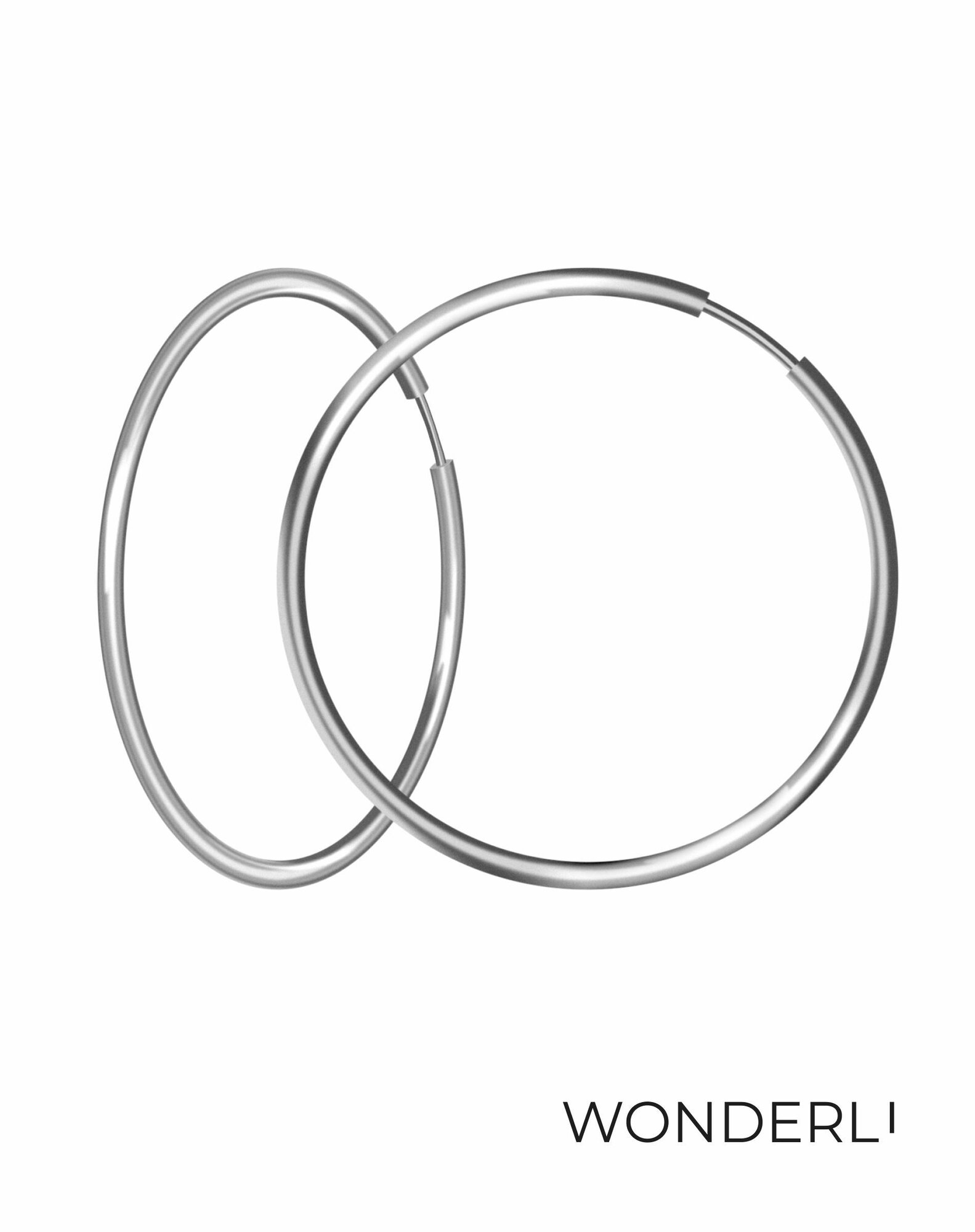 Серьги конго, серебро, 925 проба, родирование