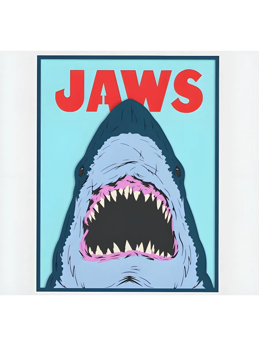 3D Картина по номерам из дерева Челюсти, 23x30 см