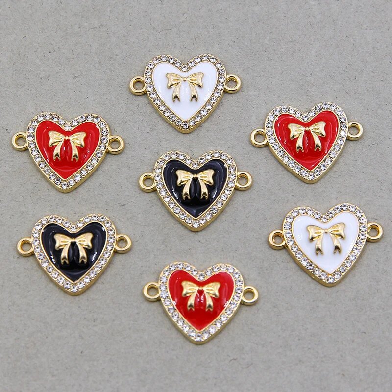 Комплект из 6 металлических сердцевидных бабочек для украшений 6pcs mixed color