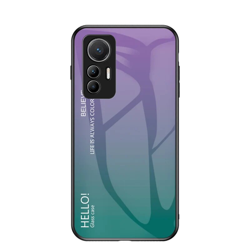 Чехол для Xiaomi 12 Lite фиолетовый из стекла