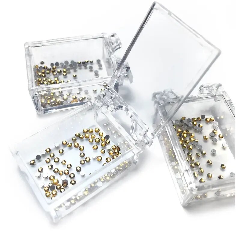 Стразы стеклянные Topaz SS3 (1 мм) Zoo Nail Art 100 шт №1134 (в прямоугольном боксе)