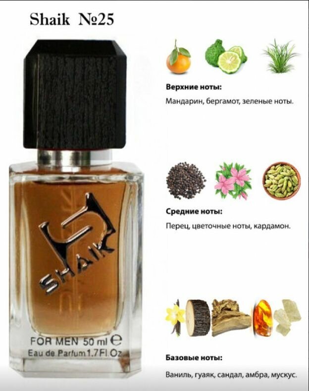 SHAIK Парфюмерная вода №25 50 мл , древесный цветочный аромат