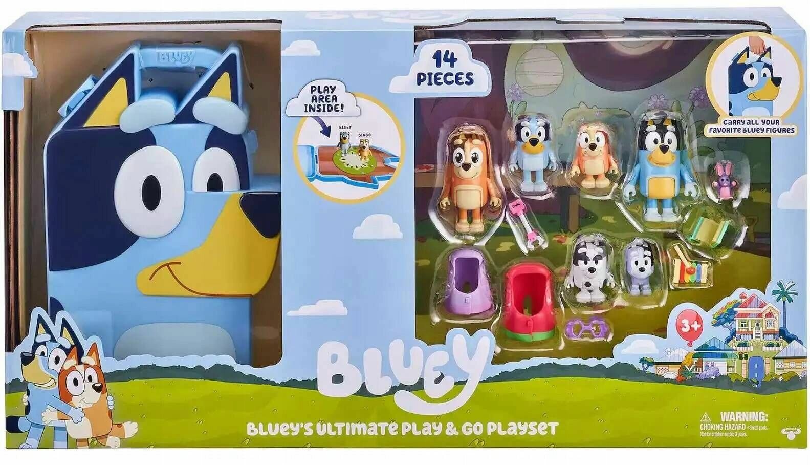Фигурка Moose Toys - Набор Bluey Портативный чемодан с фигурками и аксессуарами - 17383-5L-R0