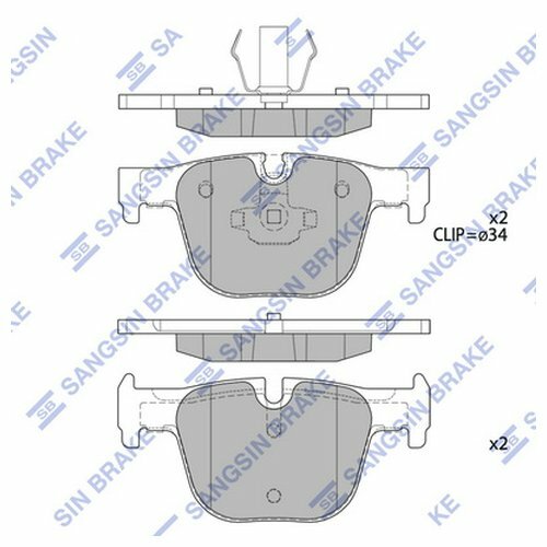 Комплект задних тормозных колодок Hi-Q SP1952 для BMW 3 серия F30, F80, F31, F34, 4 серия F32, F82, F33, F83, F36