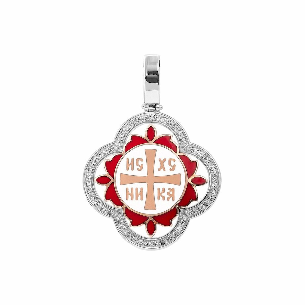 Подвеска, серебро, 925 проба, золочение, фианит