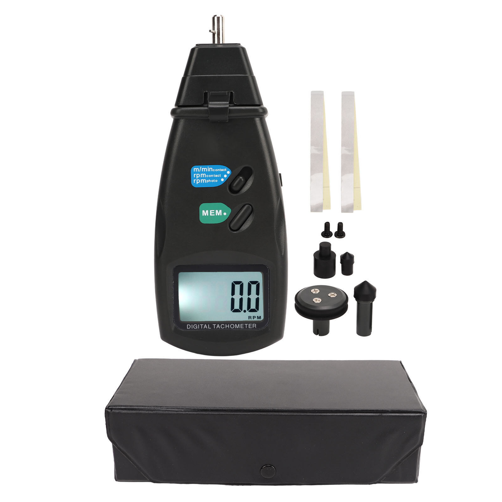 Тахометр ЖК-цифровой ручной контактный бесконтактный 4 тестовых режима Высокая точность широкий диапазон оборотов