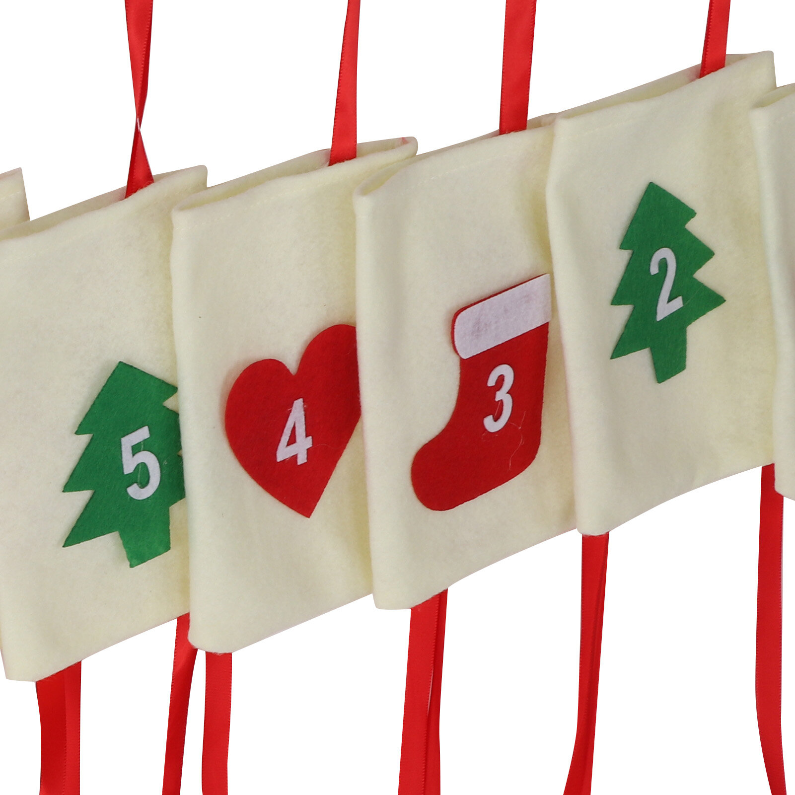 Рождественский календарь Сумка Фетр Тонкая структура Экологически чистые материалы Многоразовые рождественские украшения