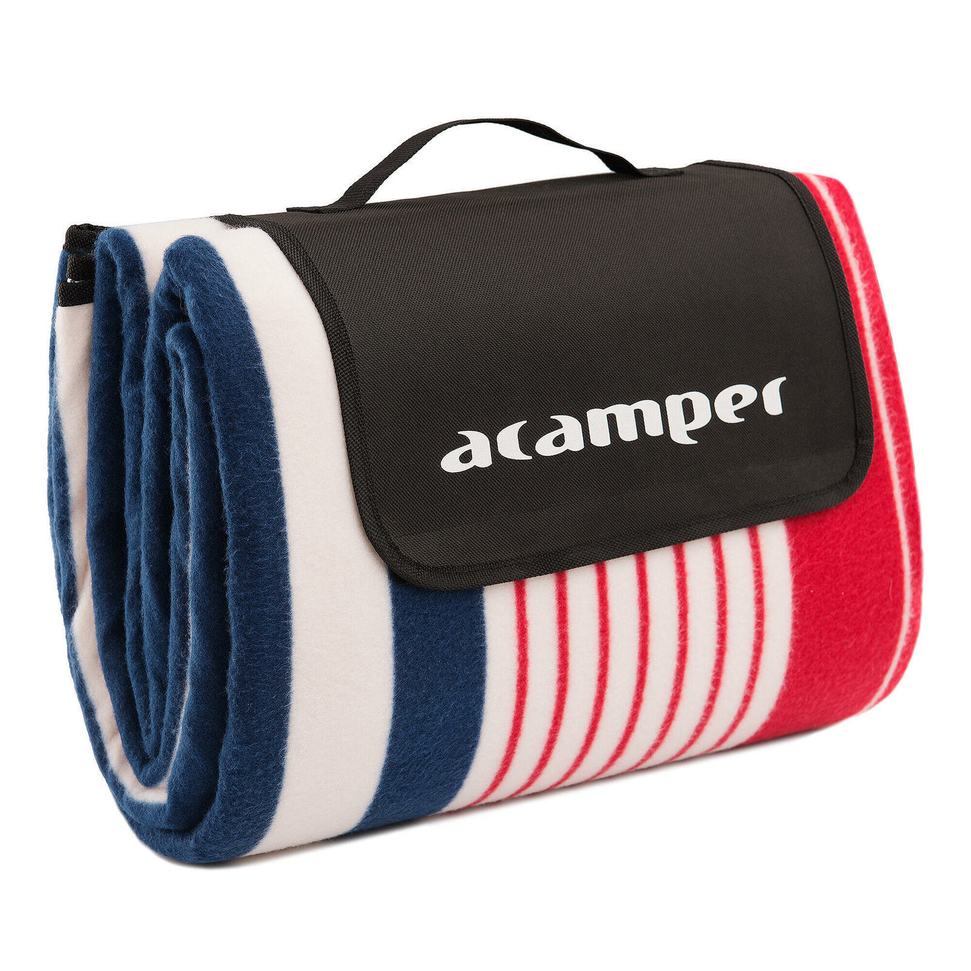 Decathlon Коврик для пикника Acamper P302 200x200 см, водонепроницаемый, термоизоляционный, красный/синий/белый
