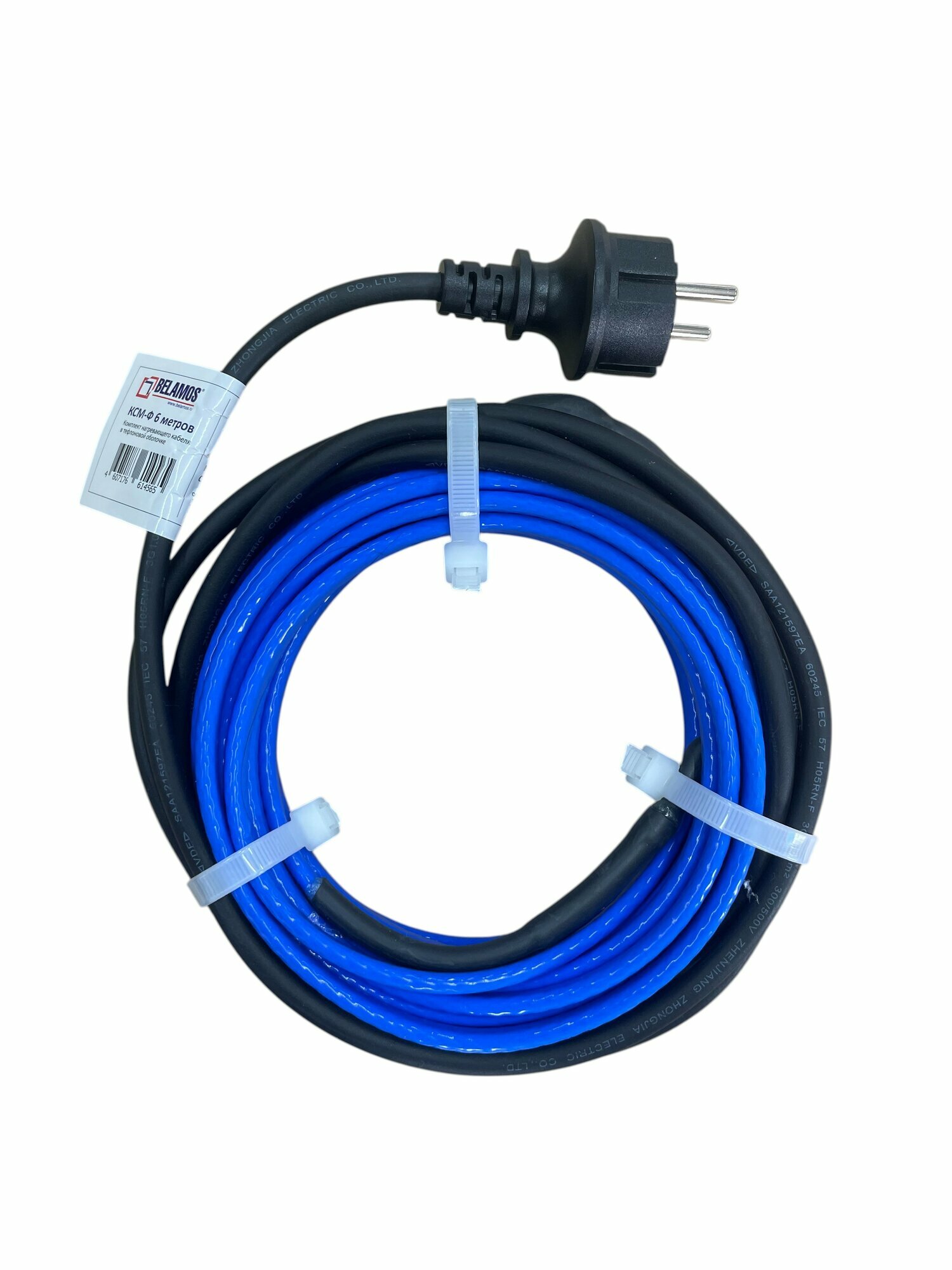 Греющий кабель Belamos КСМ-Ф15, 6 метров, саморегулирующийся, установка в трубу