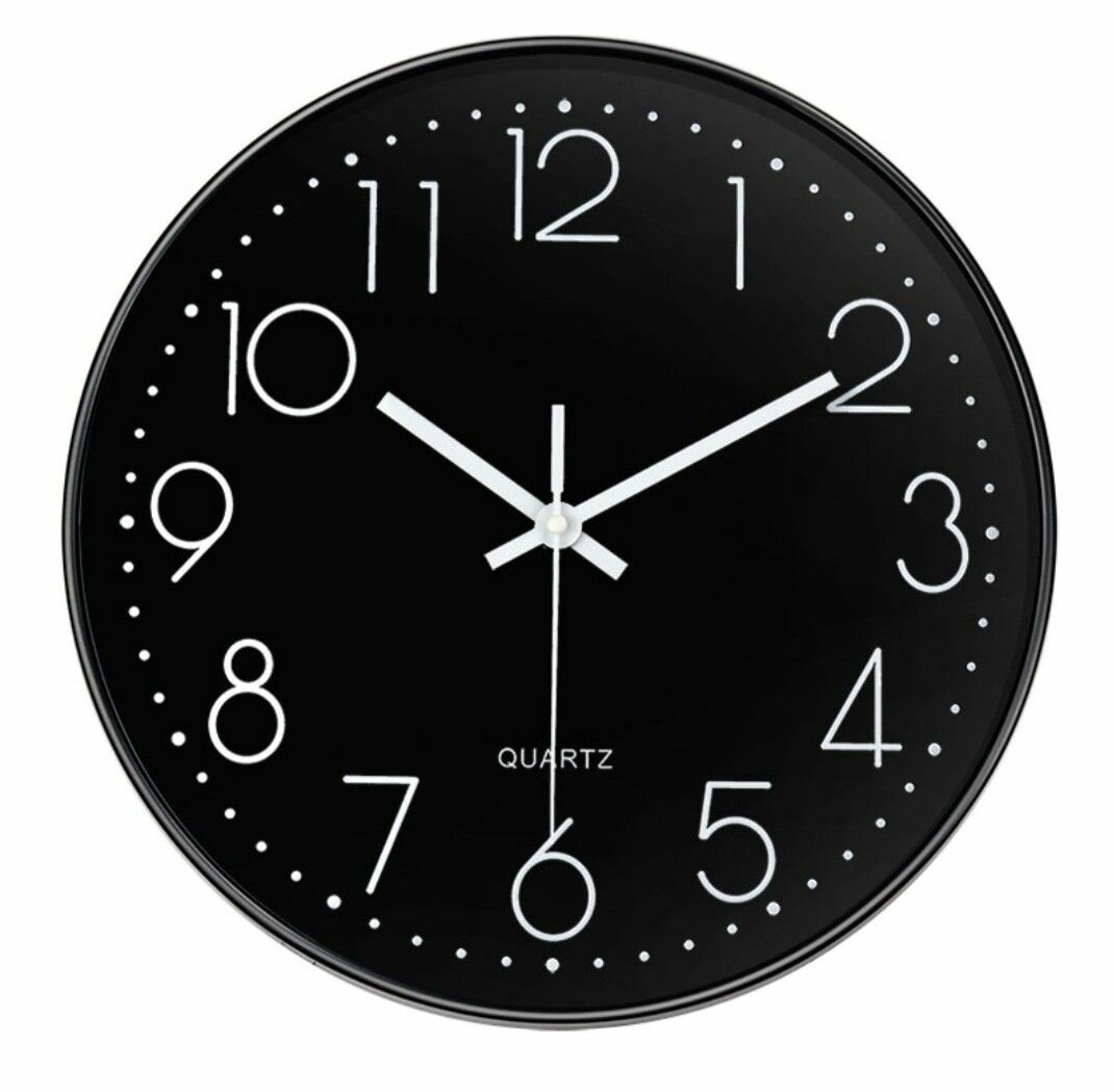 Часы настенные бесшумные интерьерные с арабскими цифрами и плавным ходом для гостиной спальни детской офиса, d- 30 см