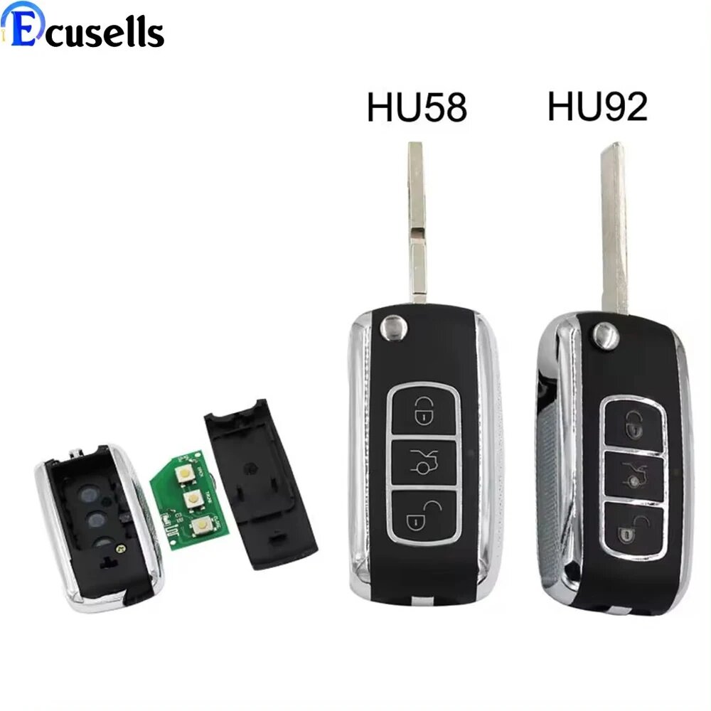 3-кнопочный дистанционный брелок в стиле Bentley без ключа для BMW 315 МГц 433 МГц ID44 чип PCF7935 HU92 HU58 Blade HU58-433MHZ