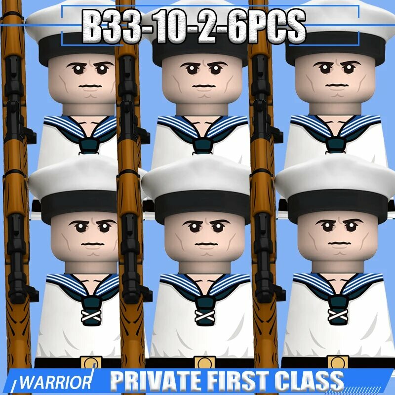 Солдаты WW2, комплект 6 шт, B33-10-2-6PCS