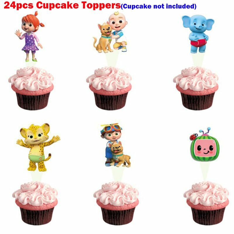 Детские праздничные принадлежности цветные бренд не указан, 24 шт украшения для капкейков с веселыми тарелками и счастливыми