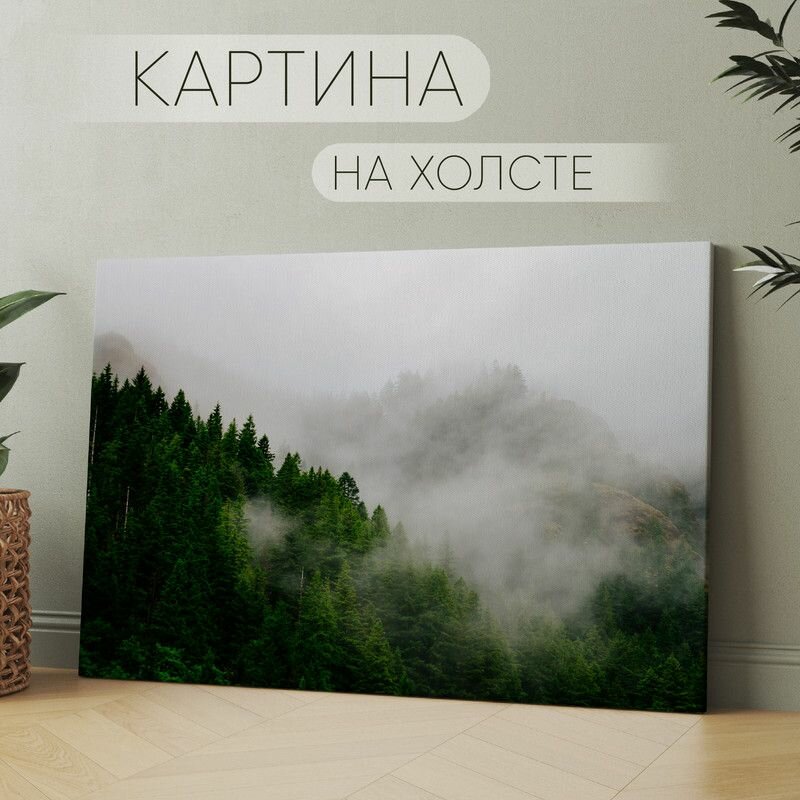 Картина на холсте Туман в лесу (12) 50х70 см