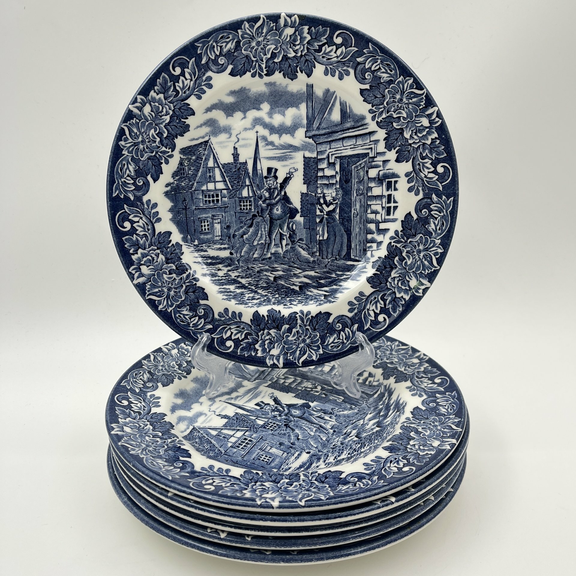 Набор из 6-ти тарелок, серия "Диккенс", English Ironstone Tableware (EIT), фаянс, деколь