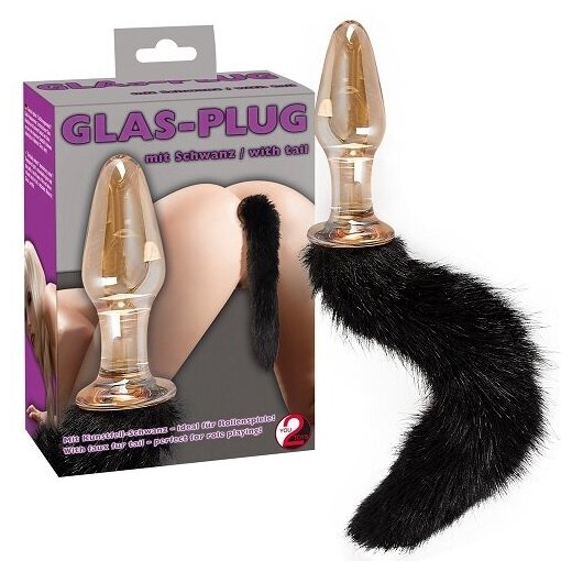 ORION Анальная пробка с меховым хвостиком 509930 12 см, прозрачный