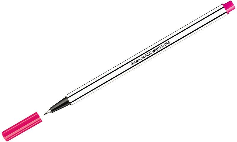 Ручка капиллярная Luxor "Fine Writer 045" розовая, 0,8мм, 24 штук, 362059