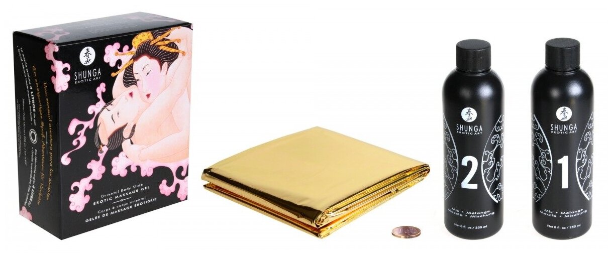 SHUNGA Массажный гель 2 в 1 для скользкого секса Oriental Body Slide Sparkling Strawberry Wine