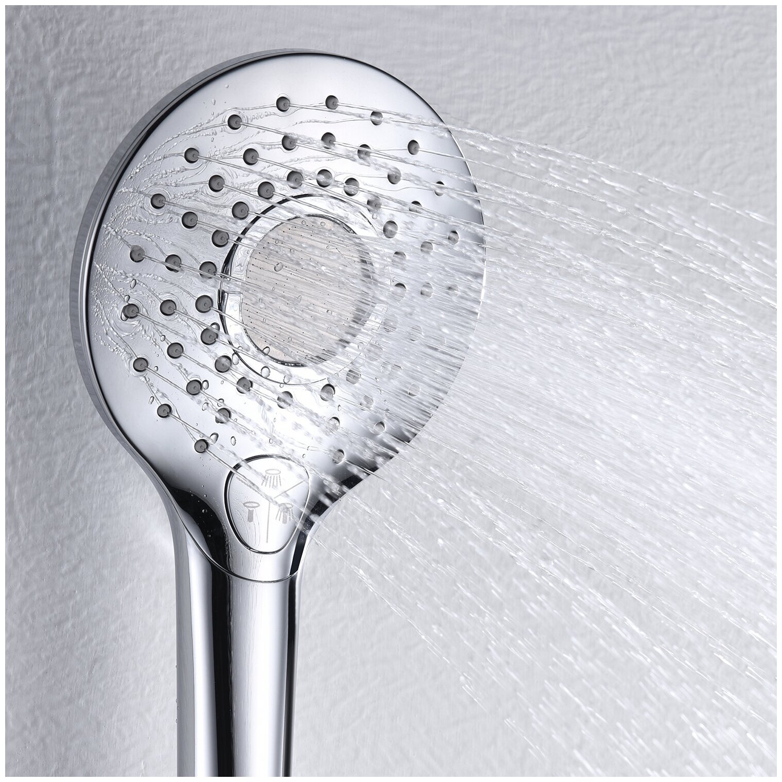 Лейка для душа круглая хром, ABS-пластик, три режима А101 WasserKRAFT