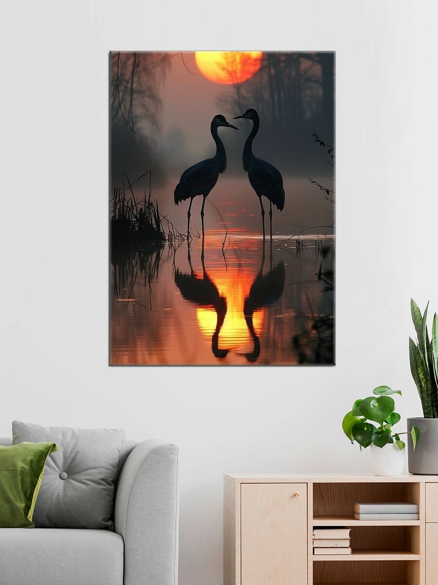Картина на стену "Журавли", 50х70 см
