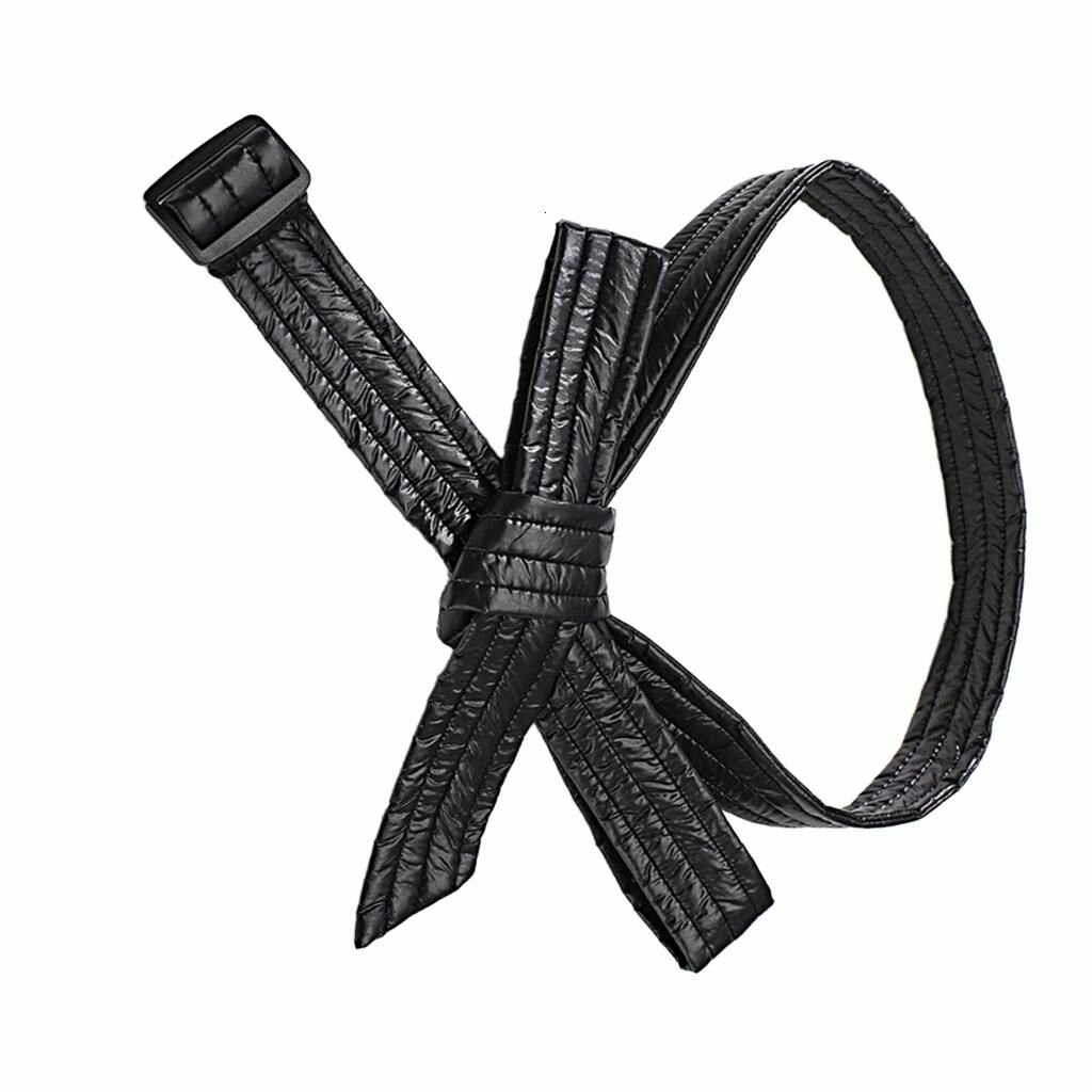 Ремень для пуховика, глянцевый черный