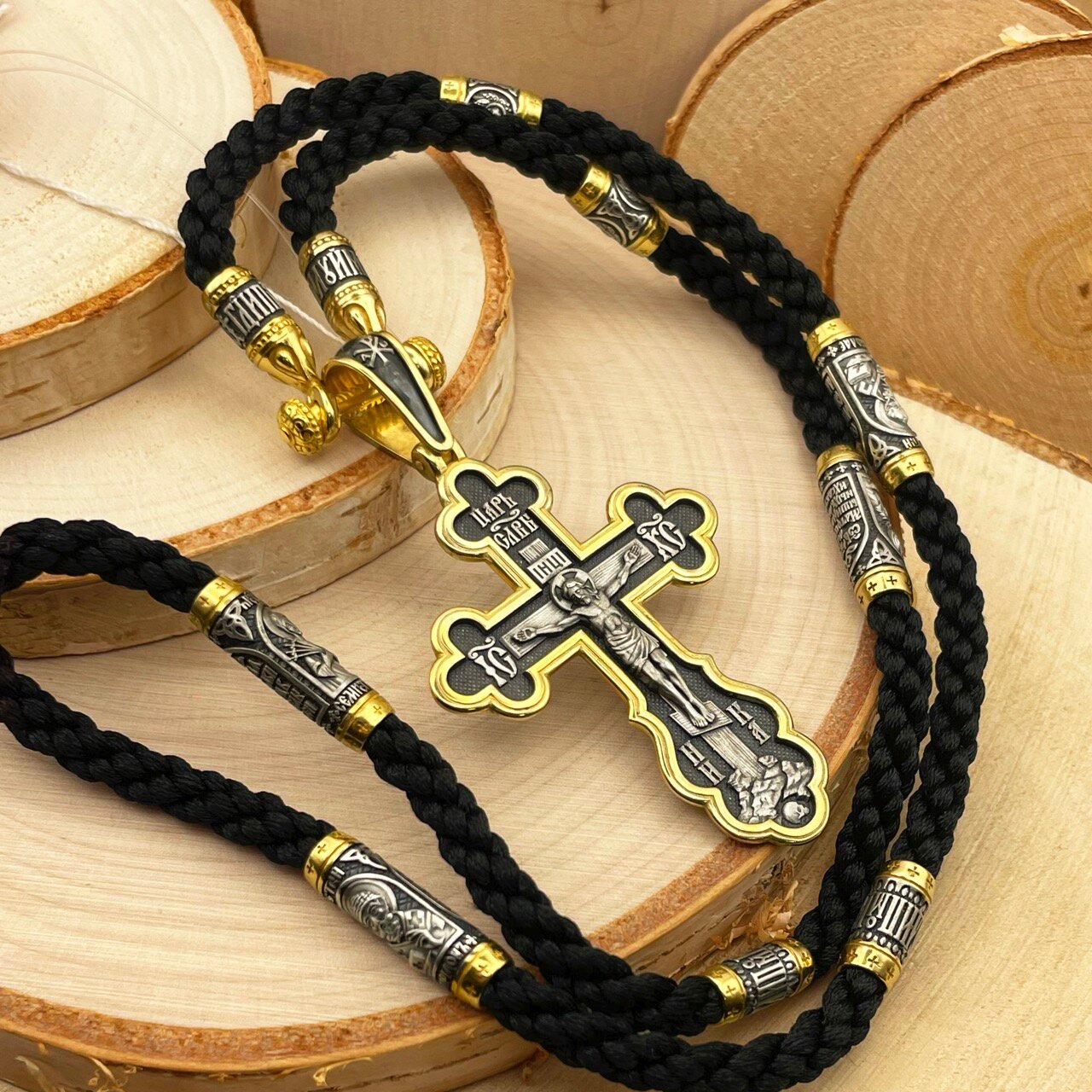 Комплект украшений, серебро, 925 проба, оксидирование, золочение, чернение