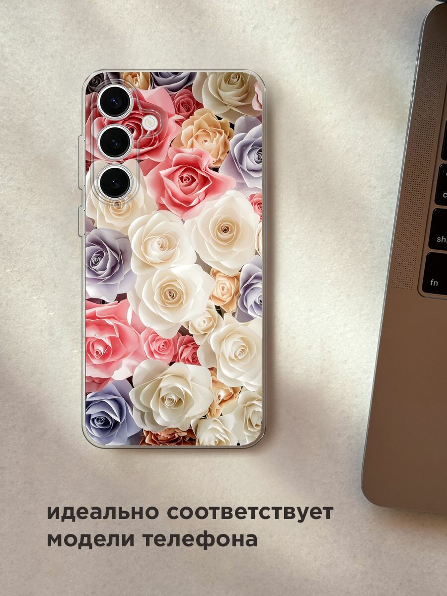 Чехол на Samsung Galaxy S25 FE / Самсунг S25 Фе с принтом "Пастельные розы" — фото 1